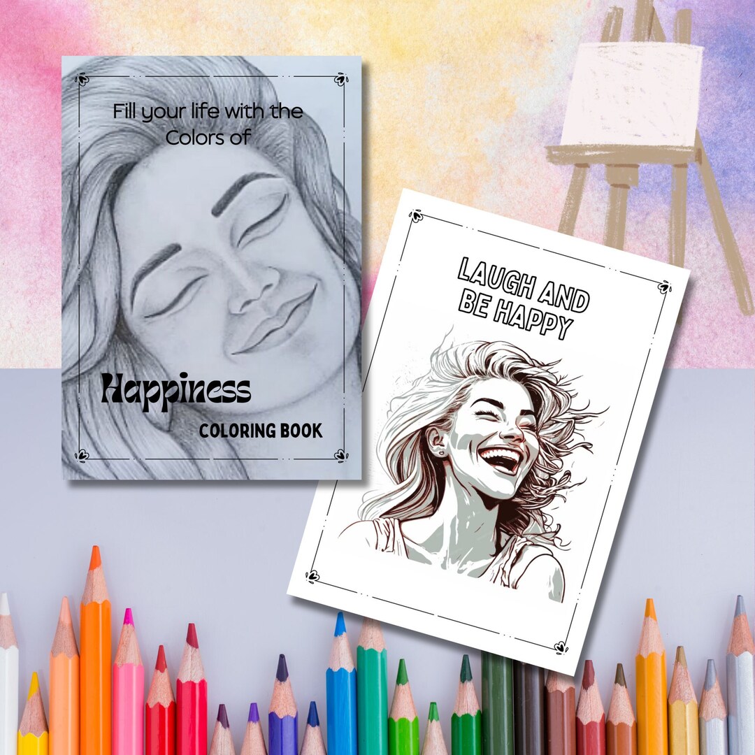 Colors of Happiness Coloring Book, Adult Coloring Book, Happiness ...