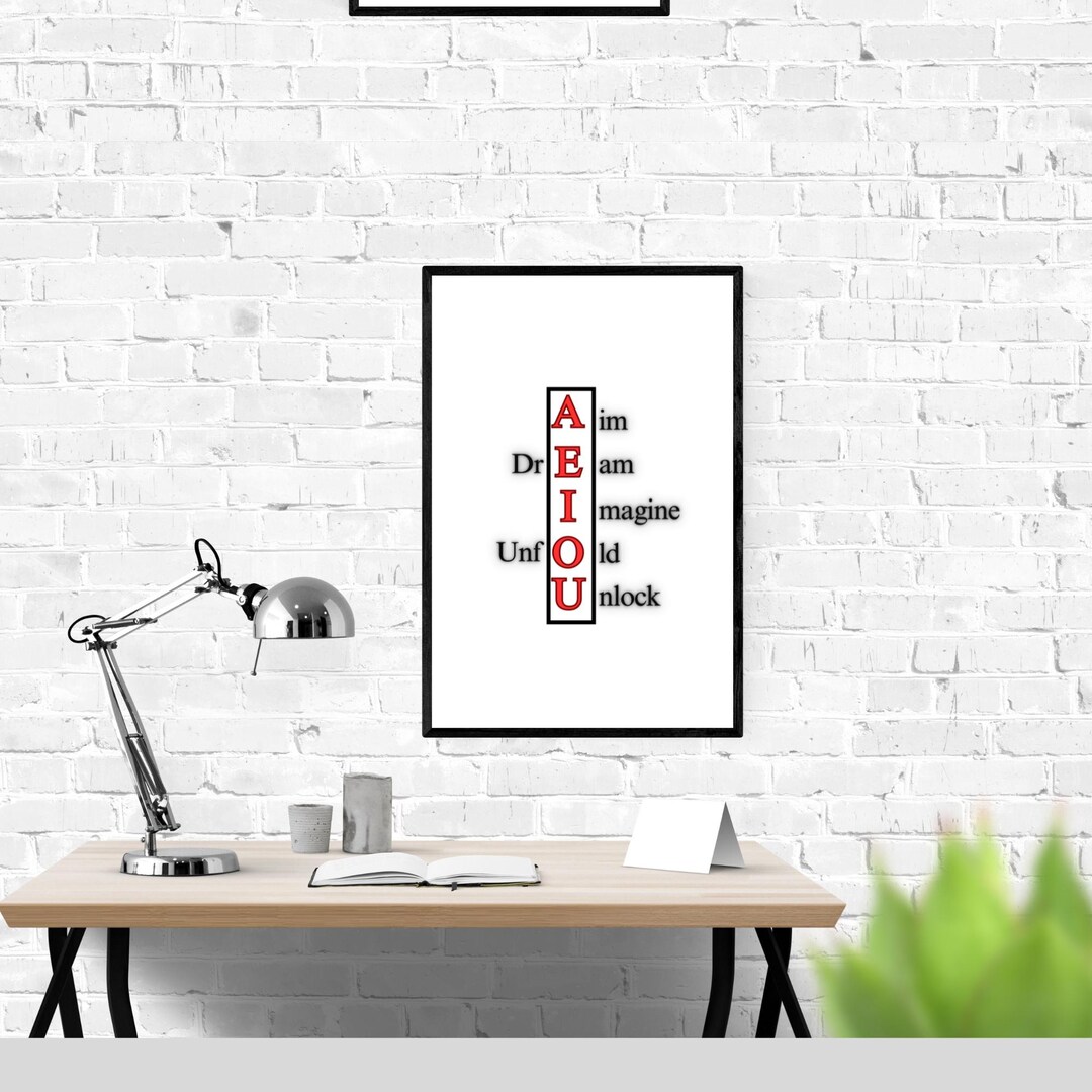 Vowel Learning Wall Art, Learning and Motivation, Kids Room Wall Art ...