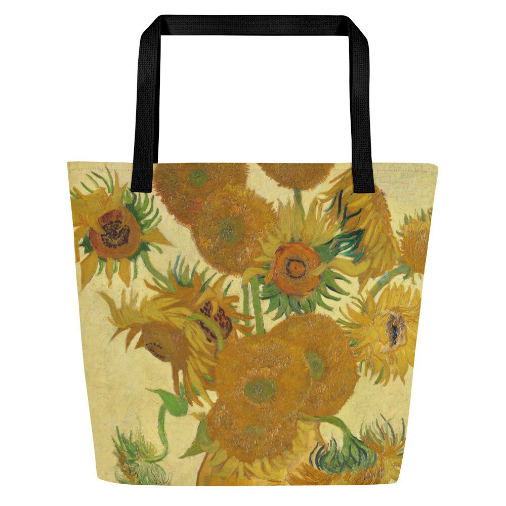 Van Gogh Sunflowers All-over Print Large Tote Bag W/ Pocket | Van Gogh ...