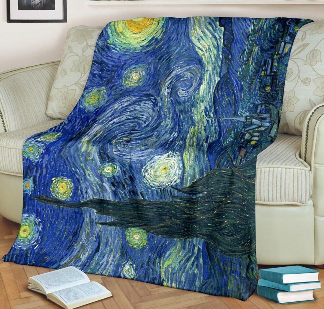 Starry Night Throw Blanket | Van Gogh Art, Plush Polyester Decor - Etsy