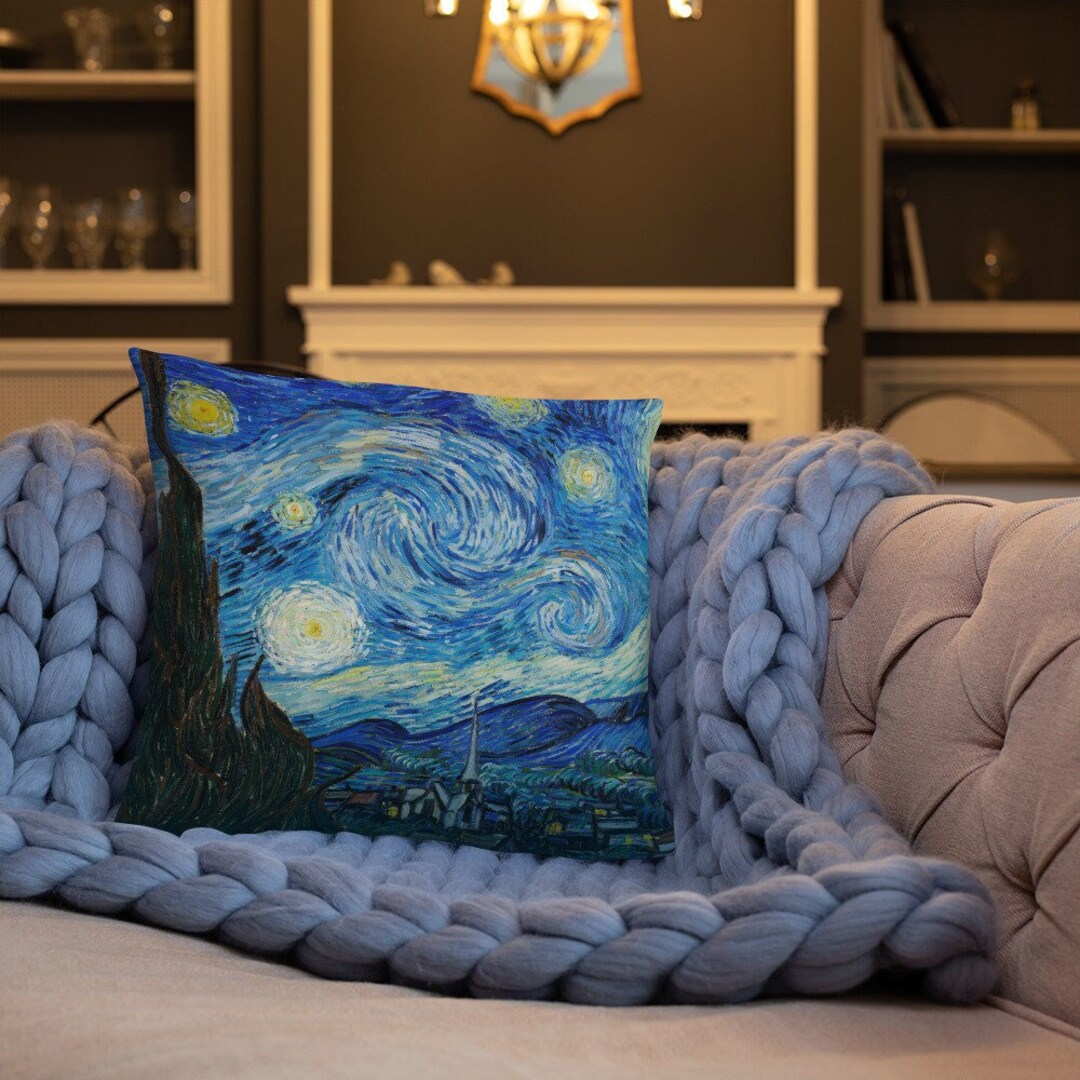 Van Gogh Starry Night Pillows - Vintage Art Pillow, Artsy Aesthetic ...