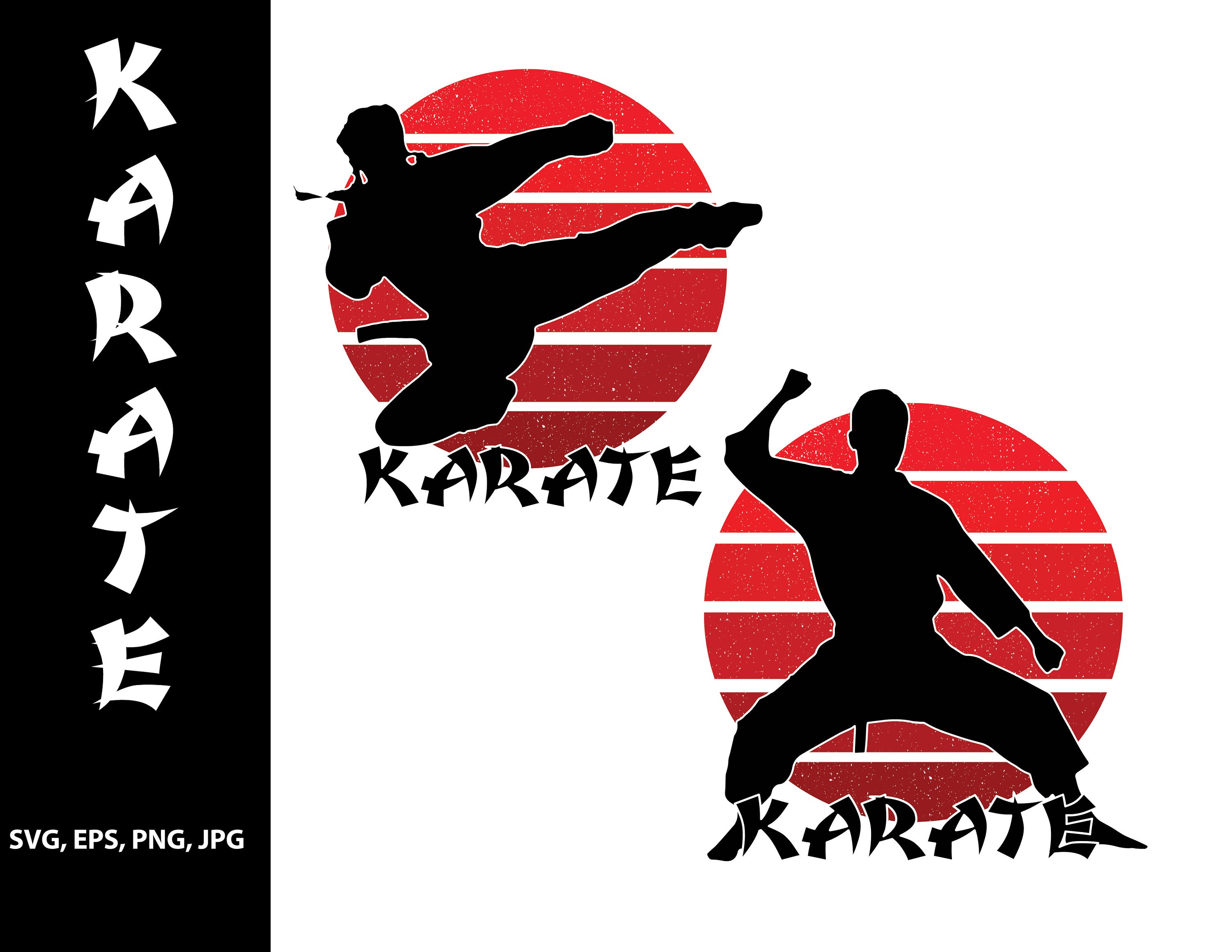 Karate Boy and Girl Png, Jpg, Svg, Eps Digital Download | Karate Design ...