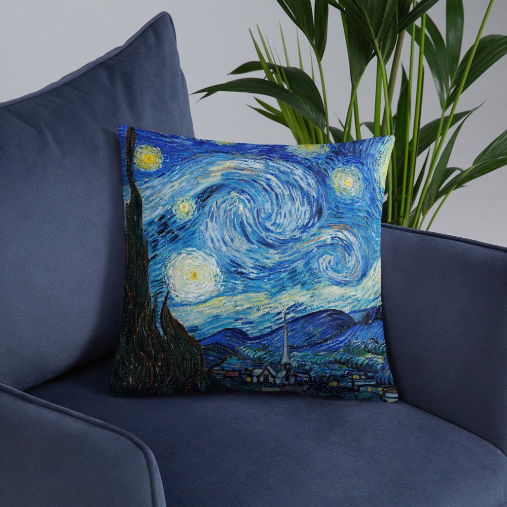 Van Gogh Starry Night Pillows Vintage Art Pillow Artsy - Etsy