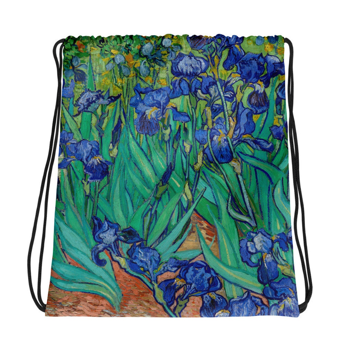 Van Gogh Irises Drawstring Bag- Vintage Art Bag | Irises Backpack ...