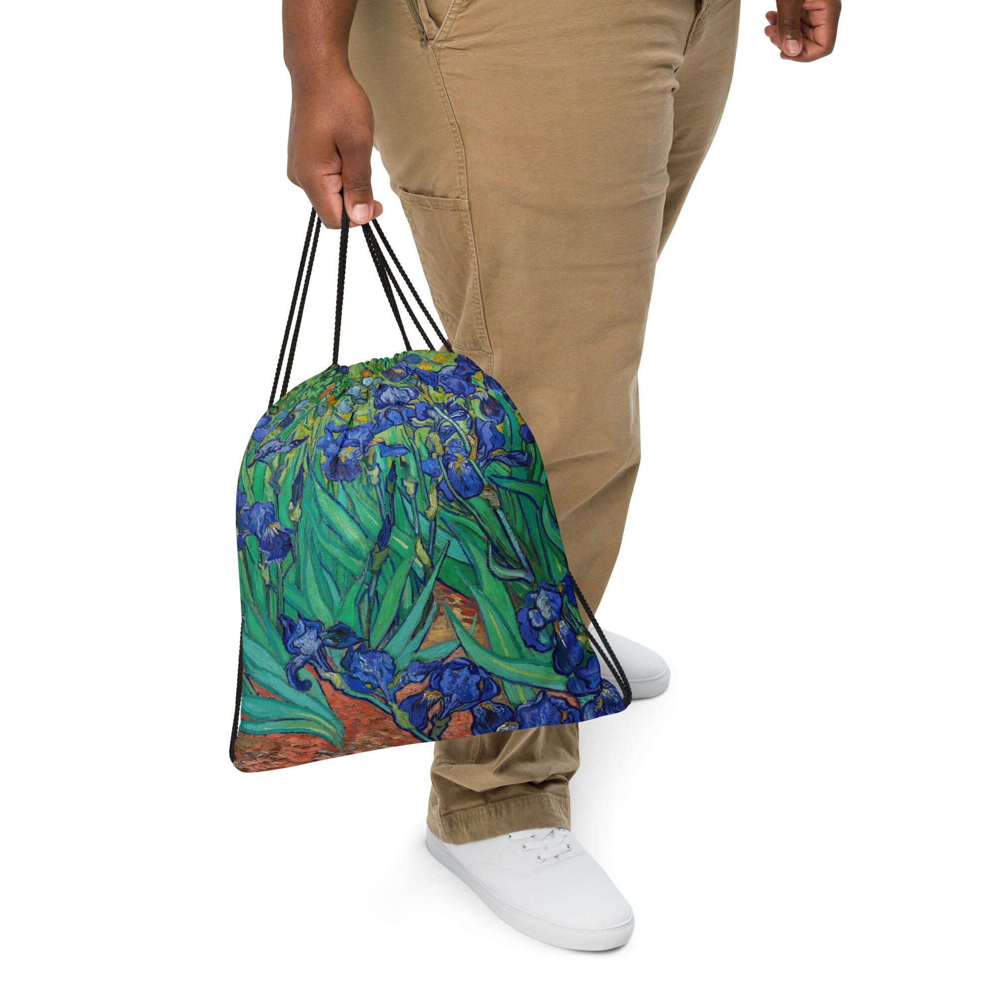 Van Gogh Irises Drawstring Bag- Vintage Art Bag | Irises Backpack ...