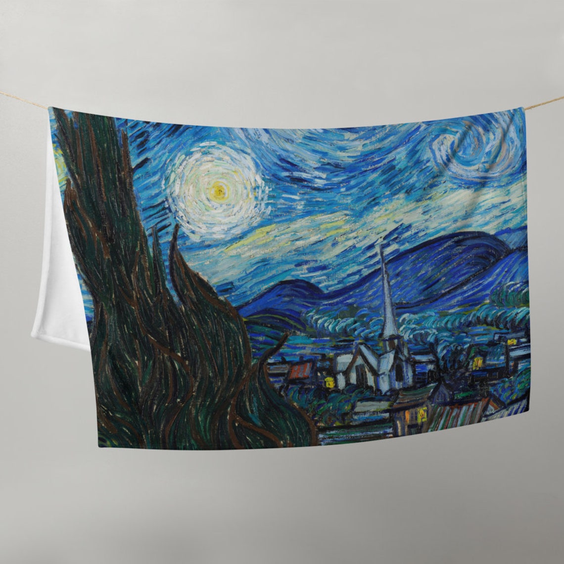 Starry Night Throw Blanket | Van Gogh Art, Plush Polyester Decor - Etsy