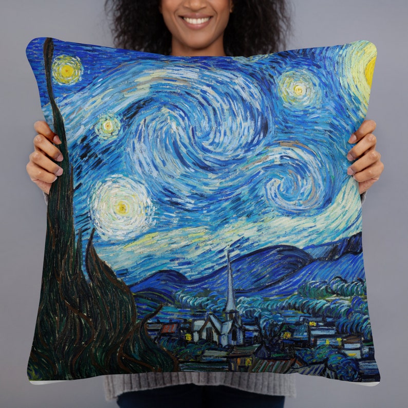 Van Gogh Starry Night Pillows Vintage Art Pillow Artsy - Etsy