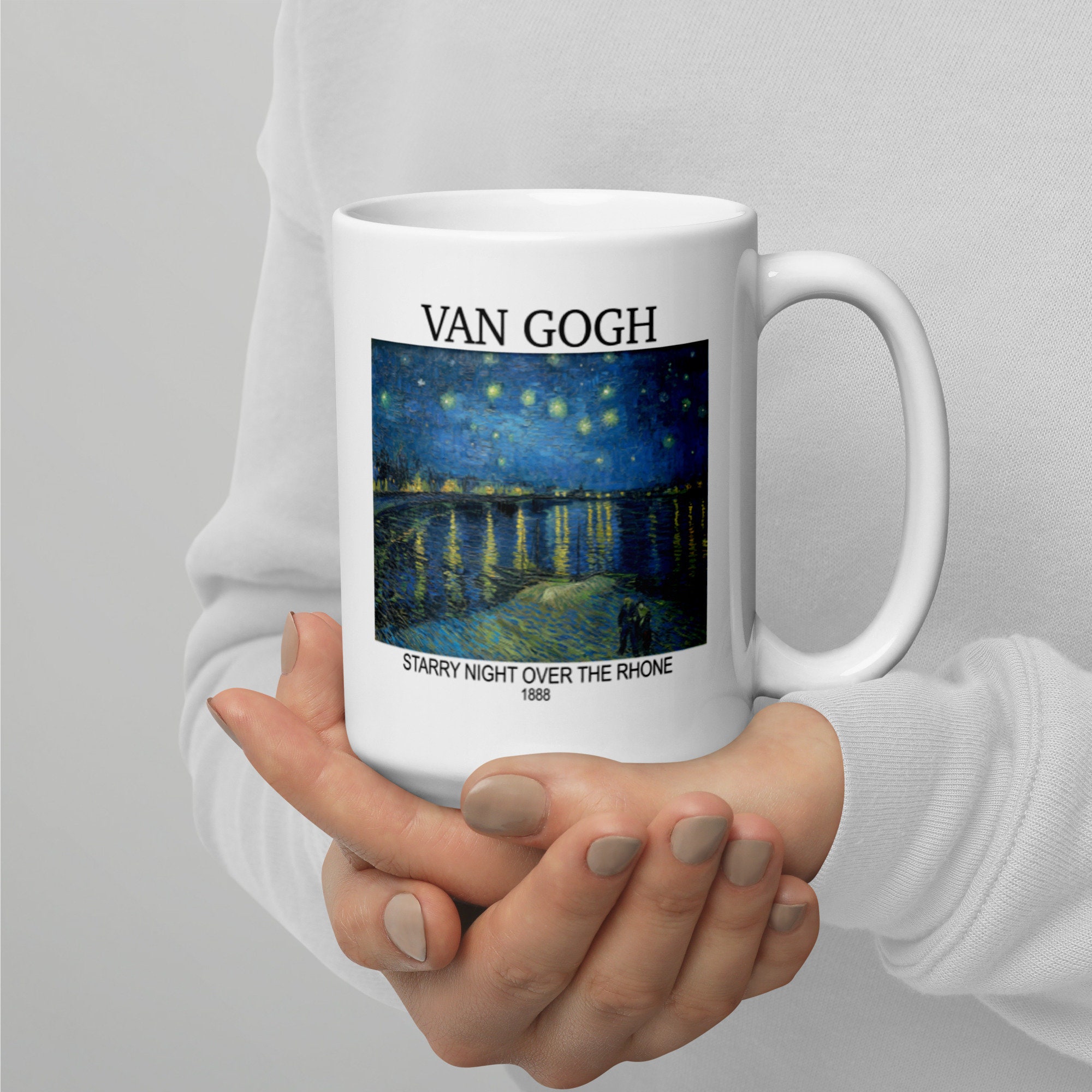 Van Gogh Starry Night Over the Rhone Mug | Artsy Mug | Famous Art Mug ...