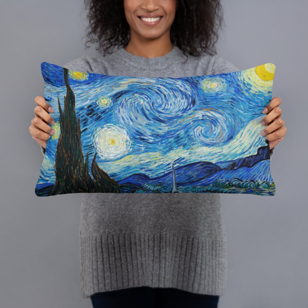 Van Gogh Starry Night Pillows Vintage Art Pillow Artsy - Etsy