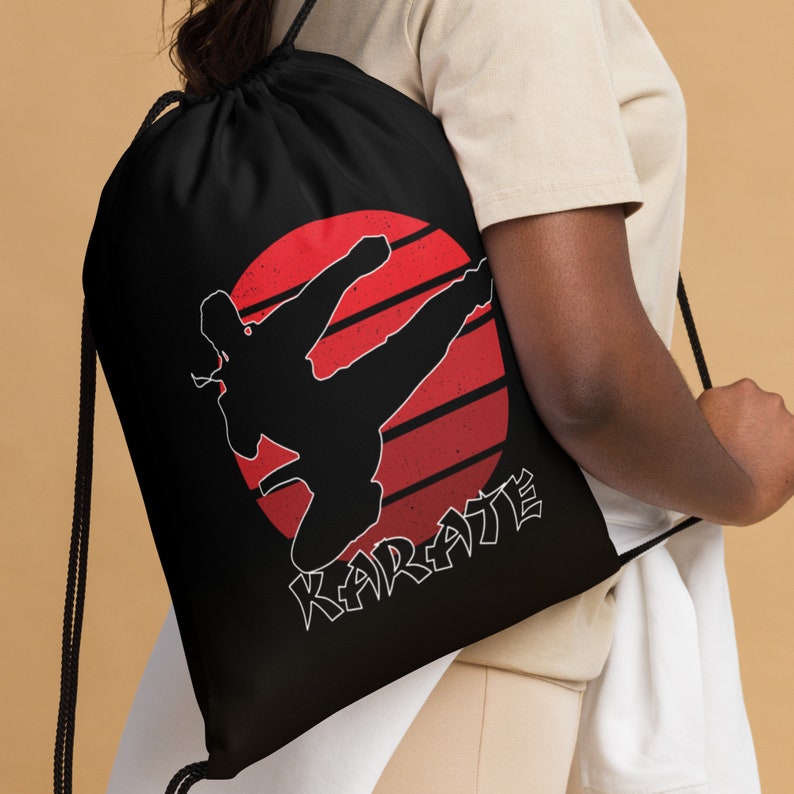 Karate Girl Drawstring Bag | Sporty Gym Backpack - Etsy
