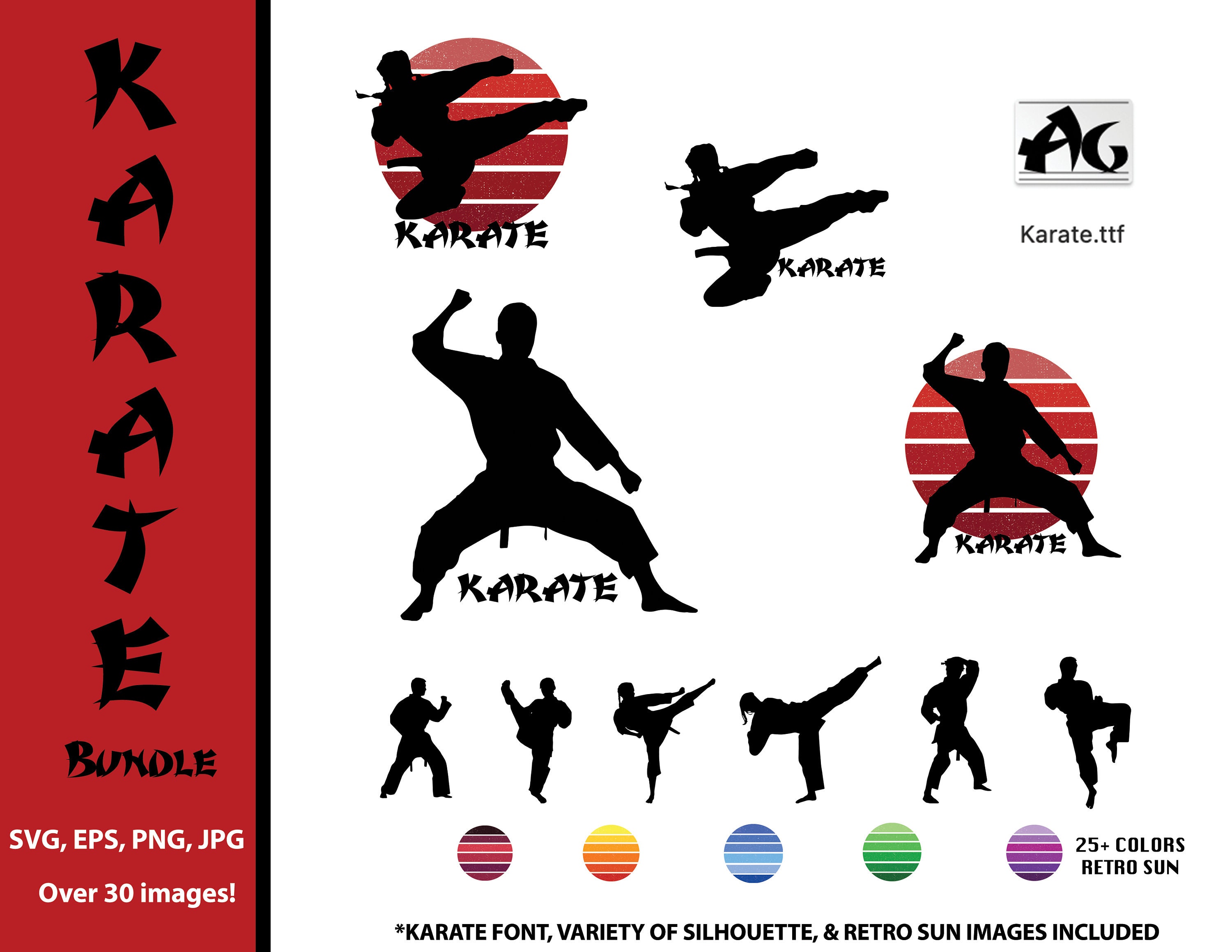 KARATE Svg, Eps, Png, Jpg Bundle - Commercial Use Allowed ** - Etsy