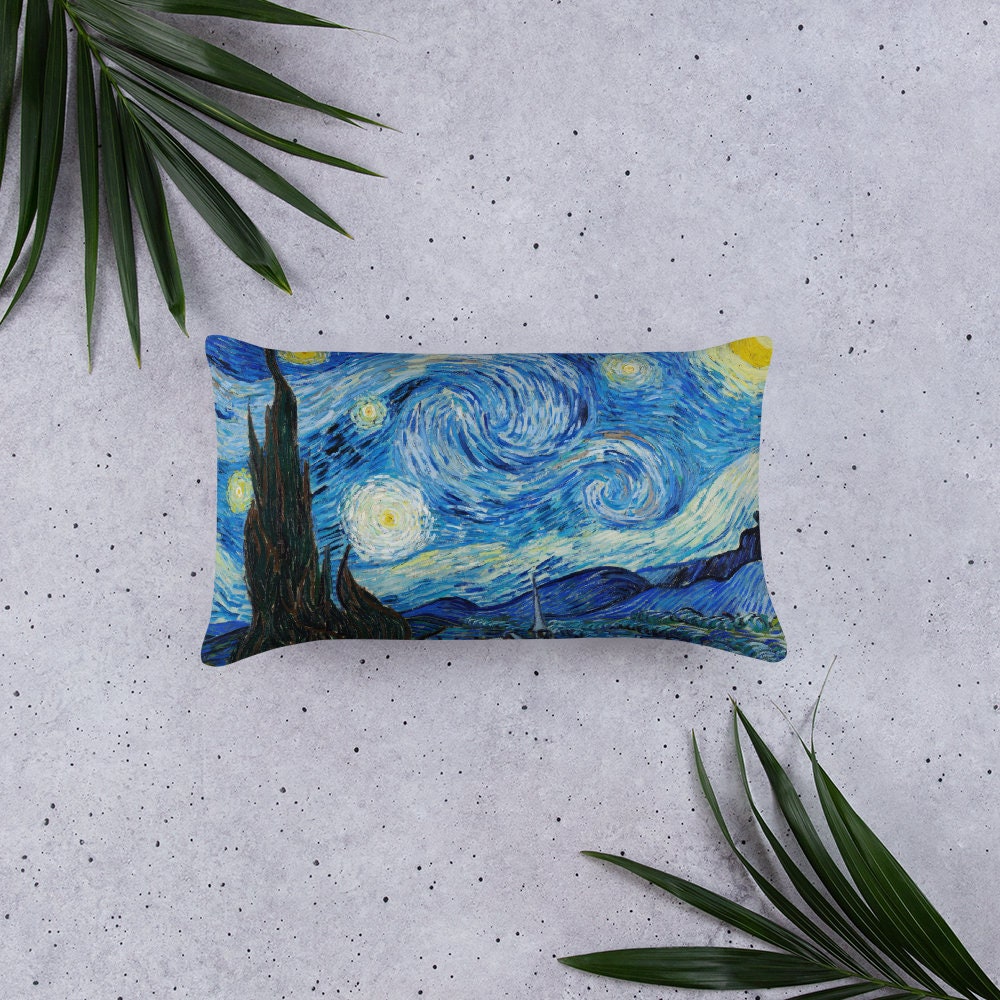 Van Gogh Starry Night Pillows Vintage Art Pillow Artsy - Etsy