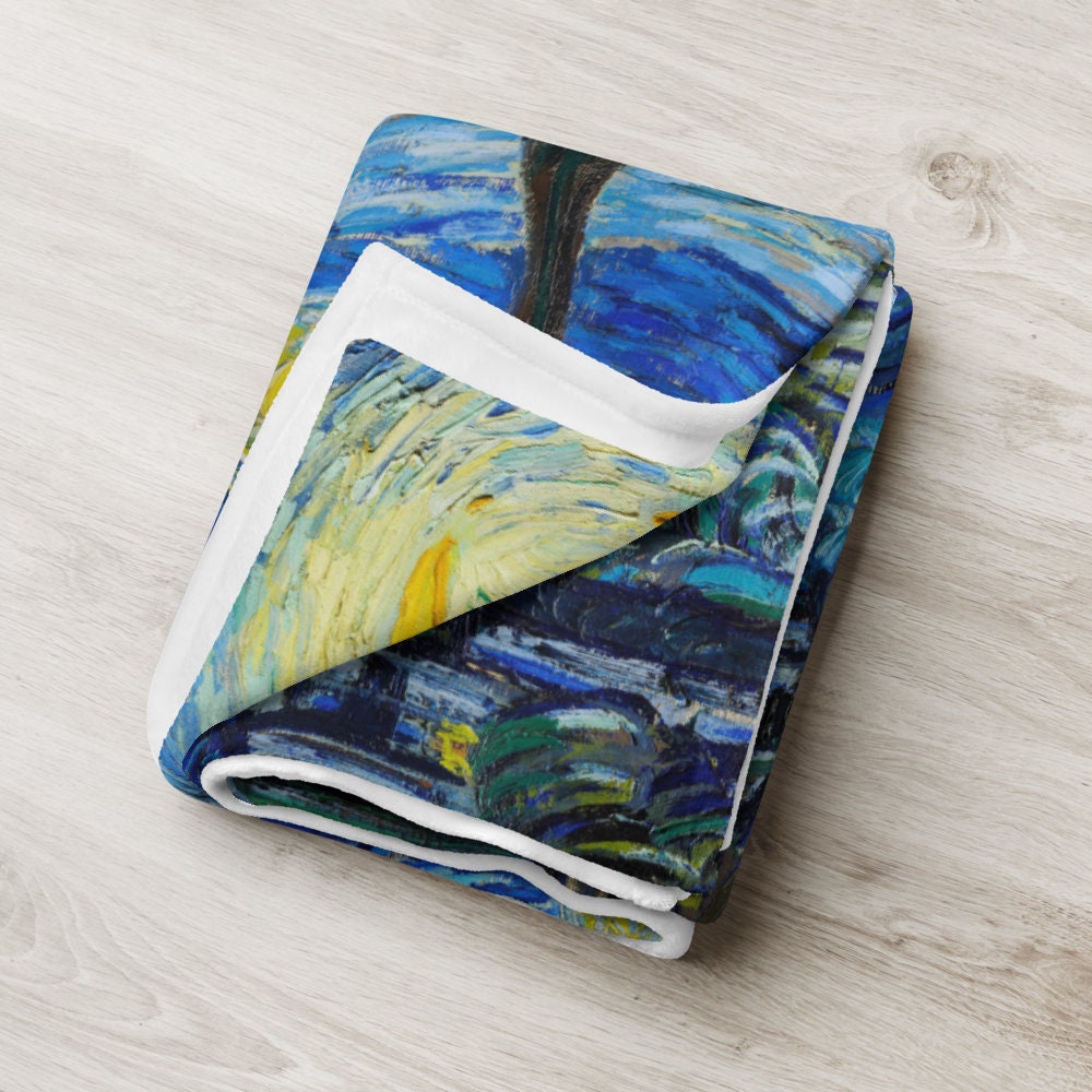 Starry Night Throw Blanket | Van Gogh Art, Plush Polyester Decor - Etsy