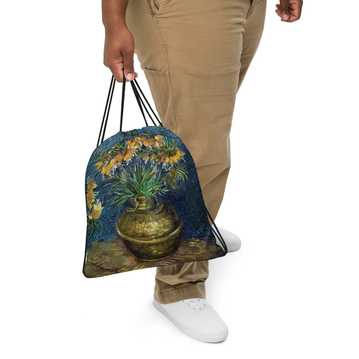 Van Gogh Imperial Fritillaries in a Copper Vase Drawstring Bag- Vintage ...