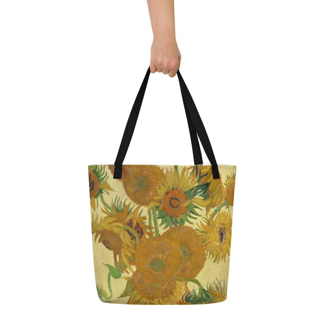 Van Gogh Sunflowers All-over Print Large Tote Bag W/ Pocket | Van Gogh ...
