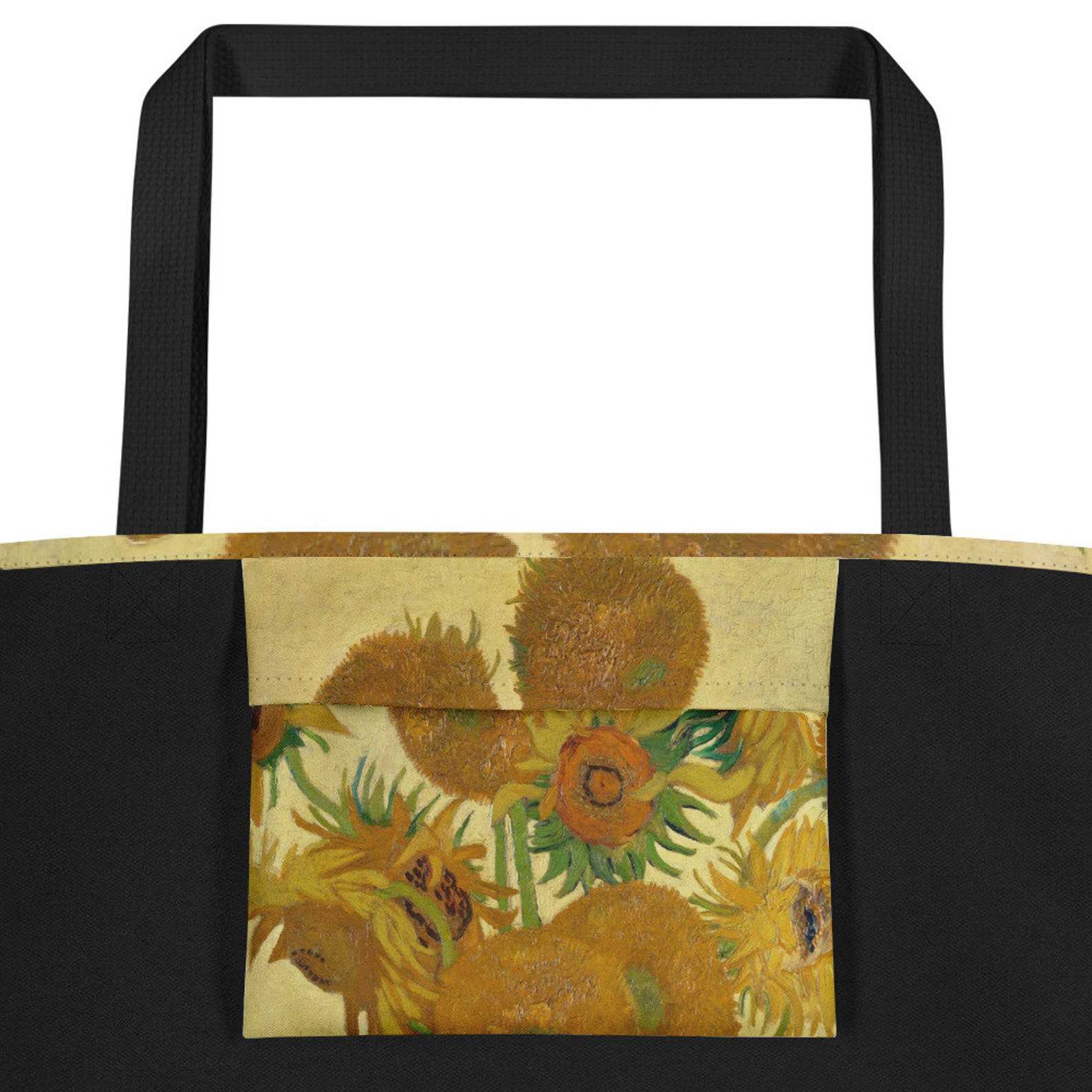 Van Gogh Sunflowers All-over Print Large Tote Bag W/ Pocket | Van Gogh ...