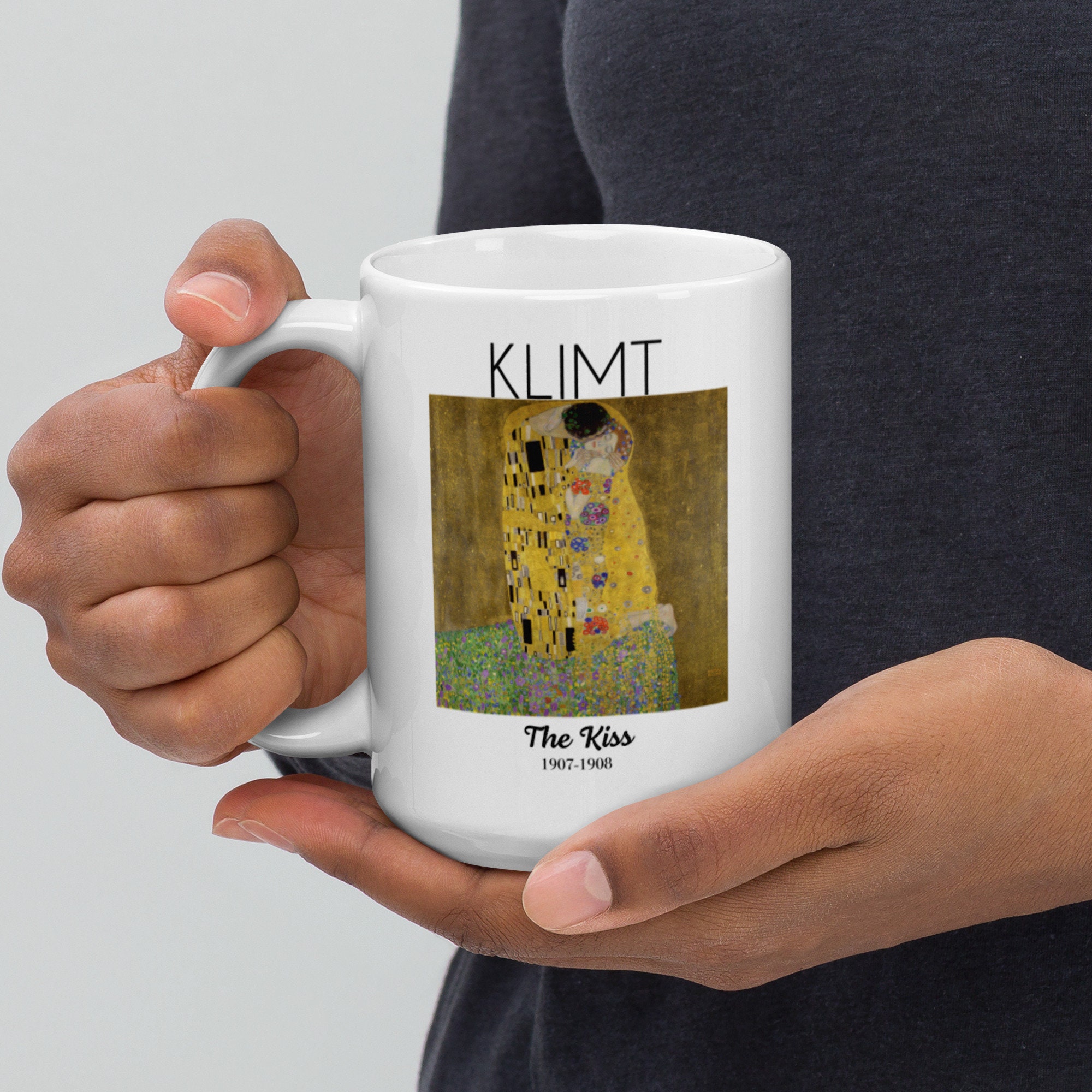 Gustav Klimt the Kiss Mug | White Glossy Mug 11oz, 15oz |artsy Mug ...