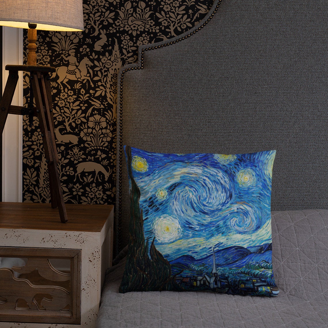 Van Gogh Starry Night Pillows - Vintage Art Pillow, Artsy Aesthetic ...