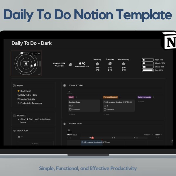 Notion Professional Dashboard - Etsy