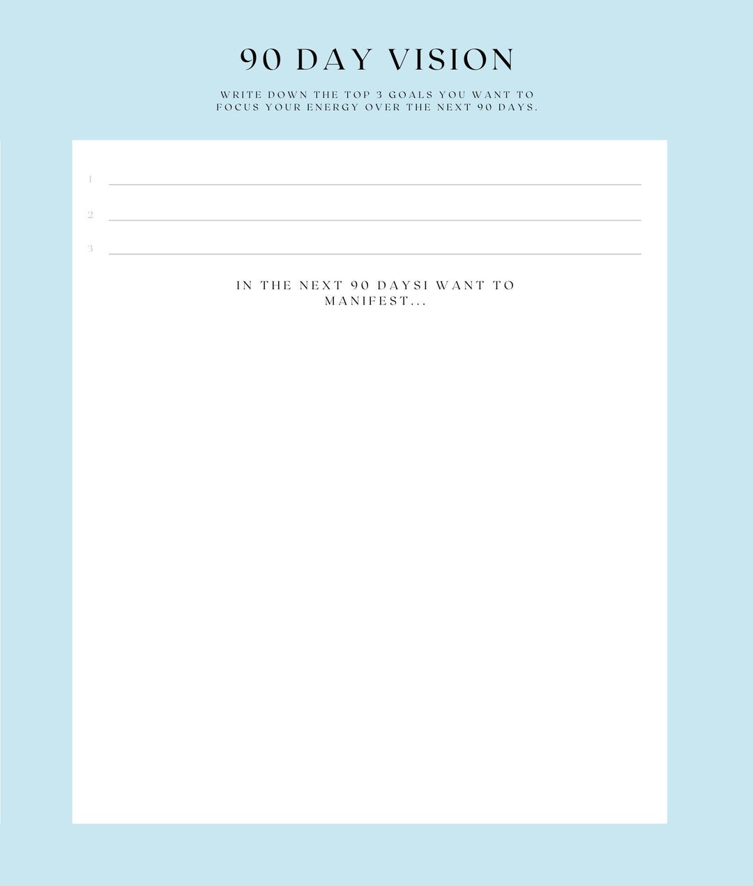 90 Day Daily Printable Planner, Instant Download, Daily Planner ...