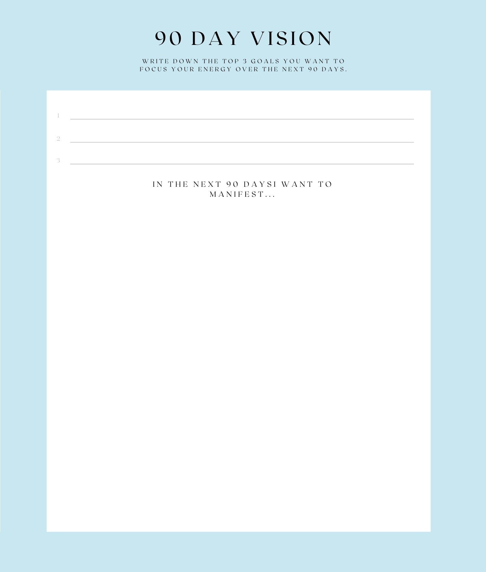 90 Day Daily Printable Planner, Instant Download, Daily Planner ...