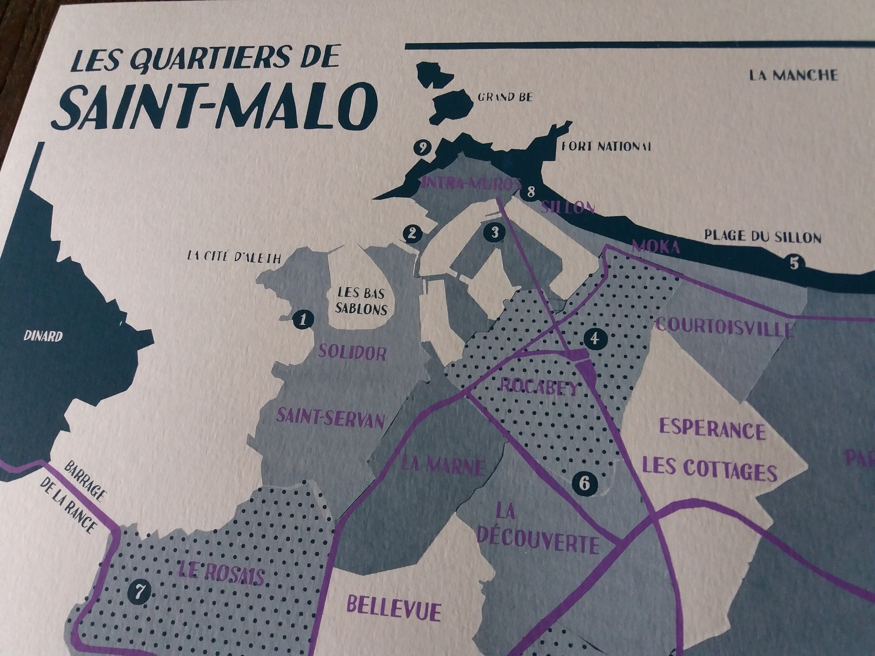 Poster Map of the Neighborhoods of St Malo - Etsy UK