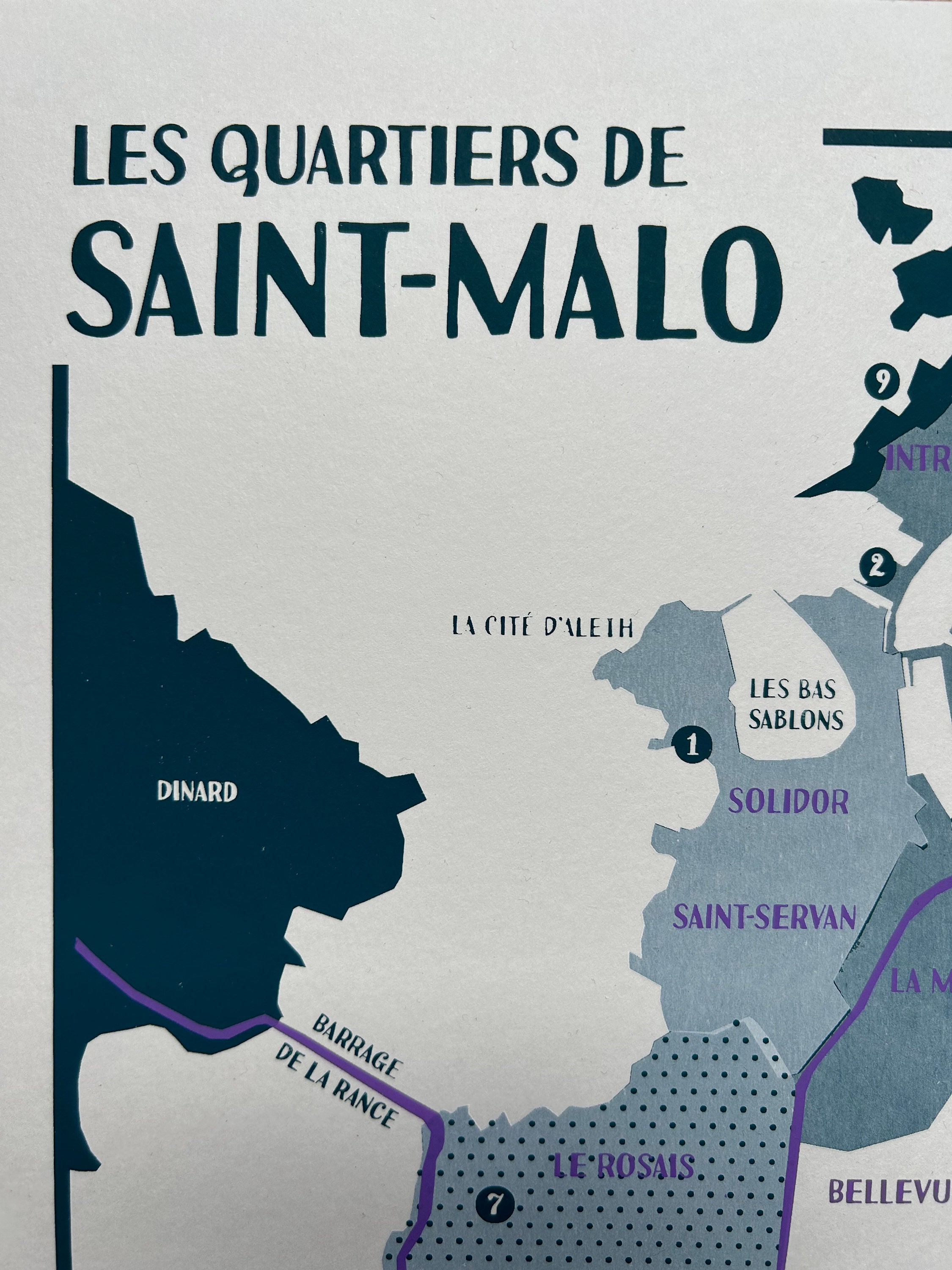 Poster Map of the Neighborhoods of St Malo - Etsy UK