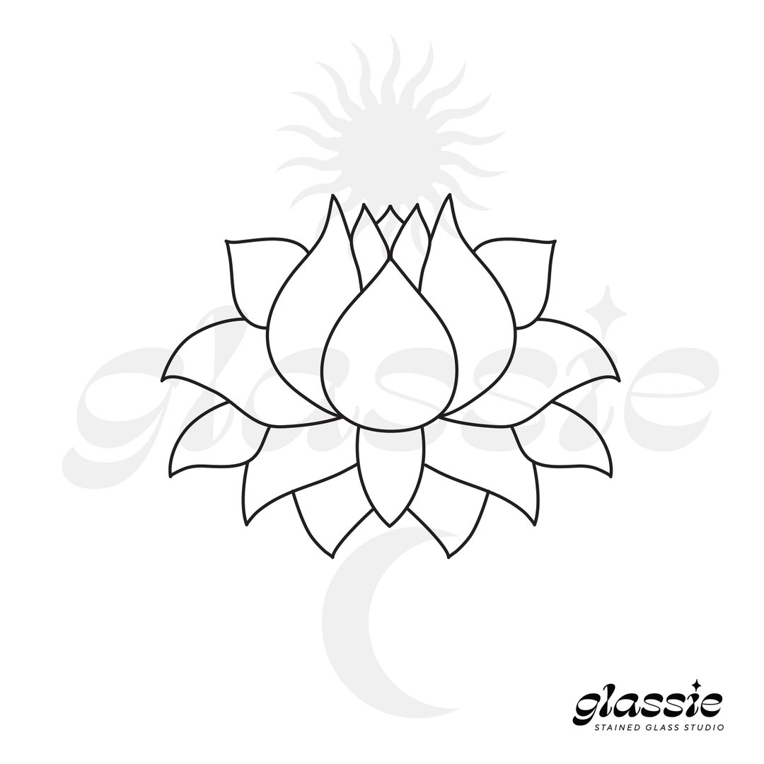 Lotus Flower Stained Glass Pattern, Digital Download, PDF and JPG ...