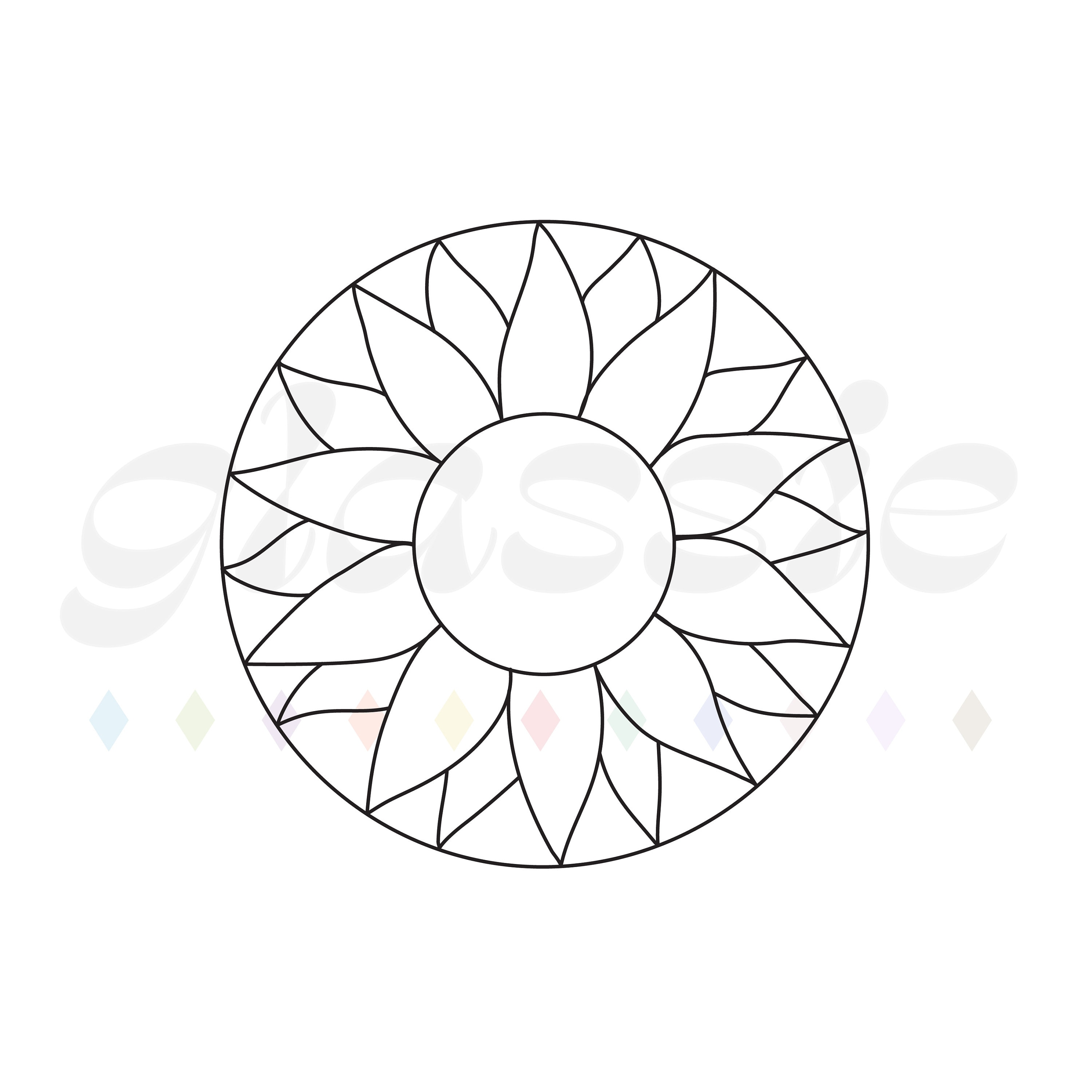 Sunflower Stained Glass Pattern Digital Download PDF JPG - Etsy