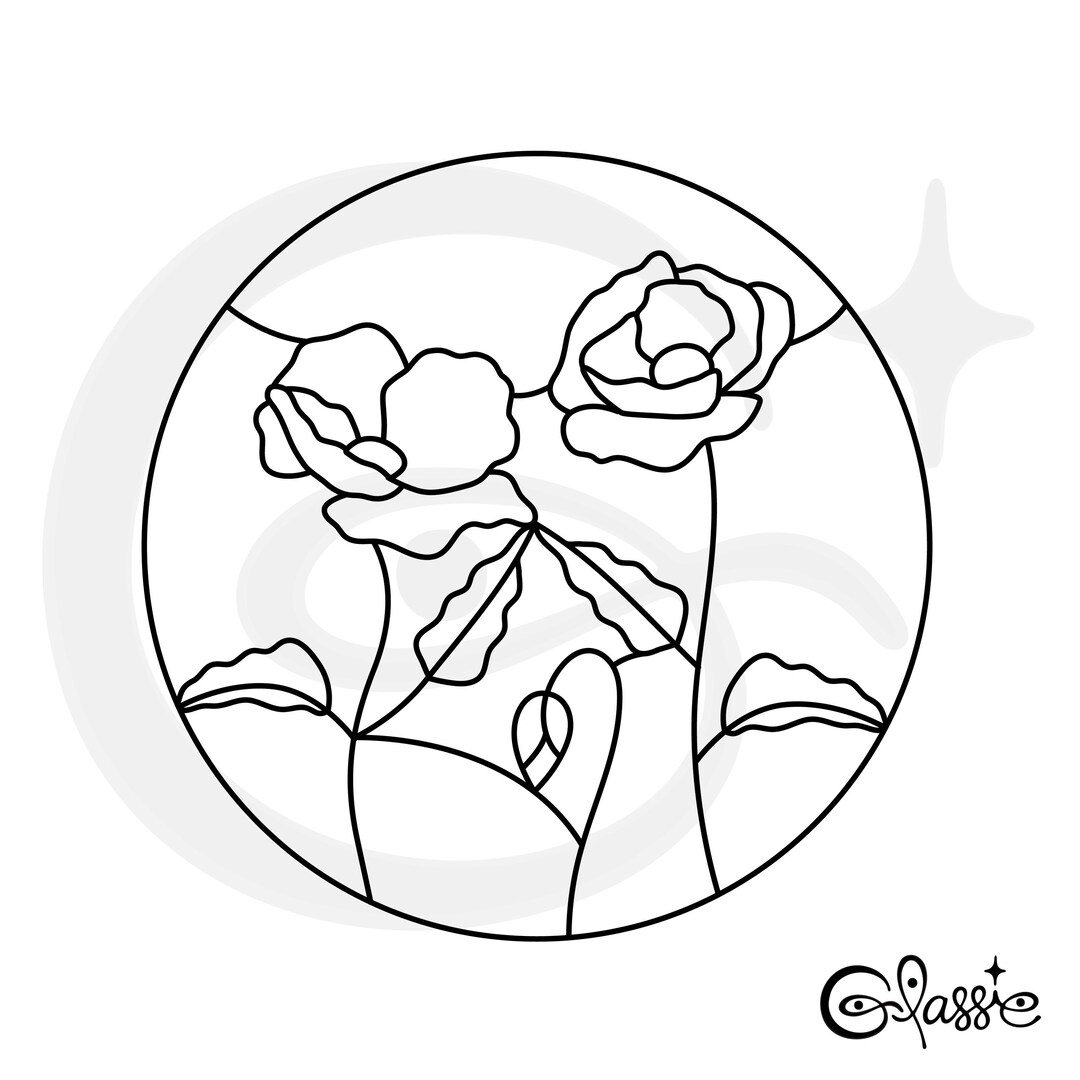 Poppy Flowers Stained Glass Pattern: Digital Download With Tips (PDF ...