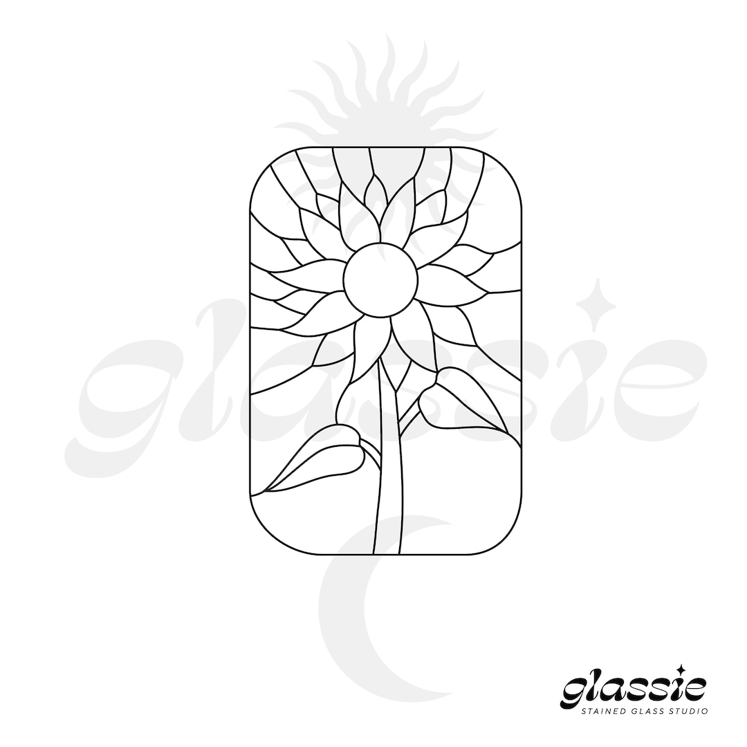 Sunflower Stained Glass Pattern: Simple DIY Project (PDF/JPG) - Etsy