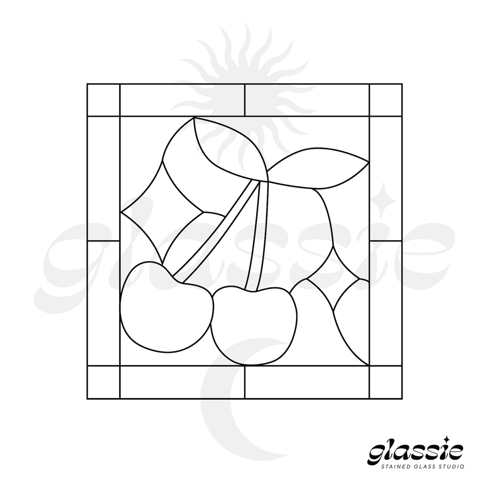 Cherries and Stars Stained Glass Pattern (digital Download) - Etsy