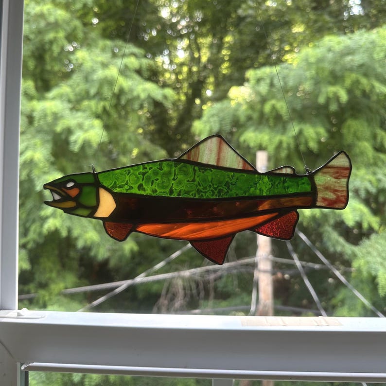 Trout Fish Stained Glass Pattern: Digital Download (PDF & JPG) - Etsy