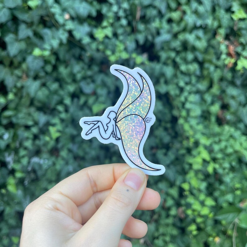 Amber Sparkle Fairy Girl Sticker, Holographic Glitter Stickers, High ...