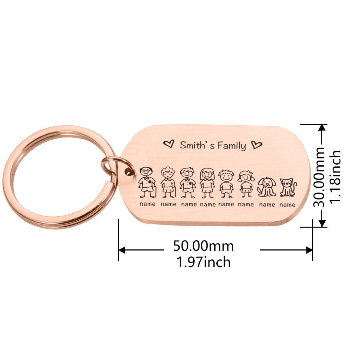 Personalized Family Keyring With Names - Etsy