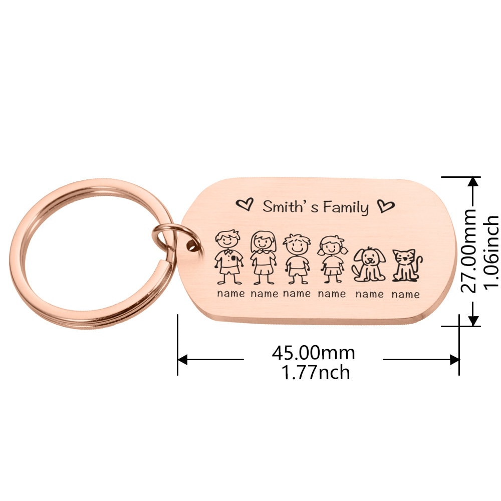 Personalized Family Keyring With Names - Etsy
