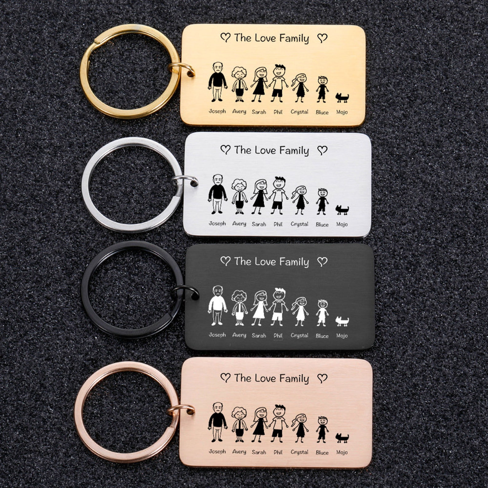 Personalized Family Keyring With Names - Etsy