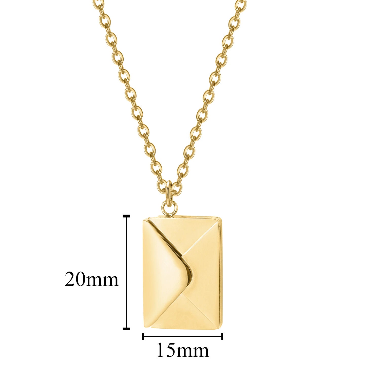 Love Letter Envelope Pendant Necklace Gold Mail Couple - Etsy