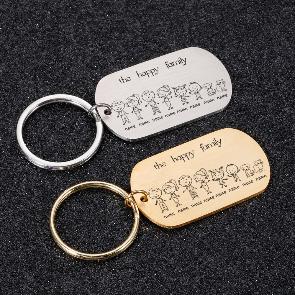 Personalized Family Keyring With Names - Etsy
