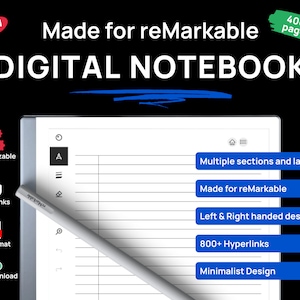 Digital Notebook for Remarkable Tablets | Remarkable 2 Templates ...