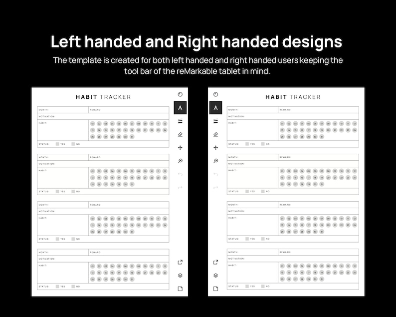 Habit Tracker for Remarkable Tablets | Remarkable 2 Templates | Habit ...