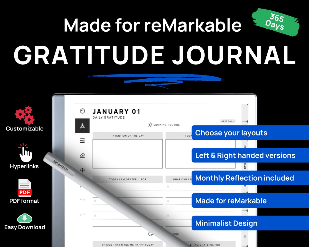 Gratitude Journal for Remarkable Tablets | Remarkable 2 Templates ...