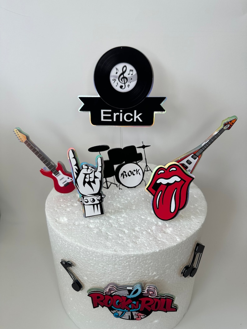 Rock N Roll Cake Topper Rock N Roll Birthday Party - Etsy