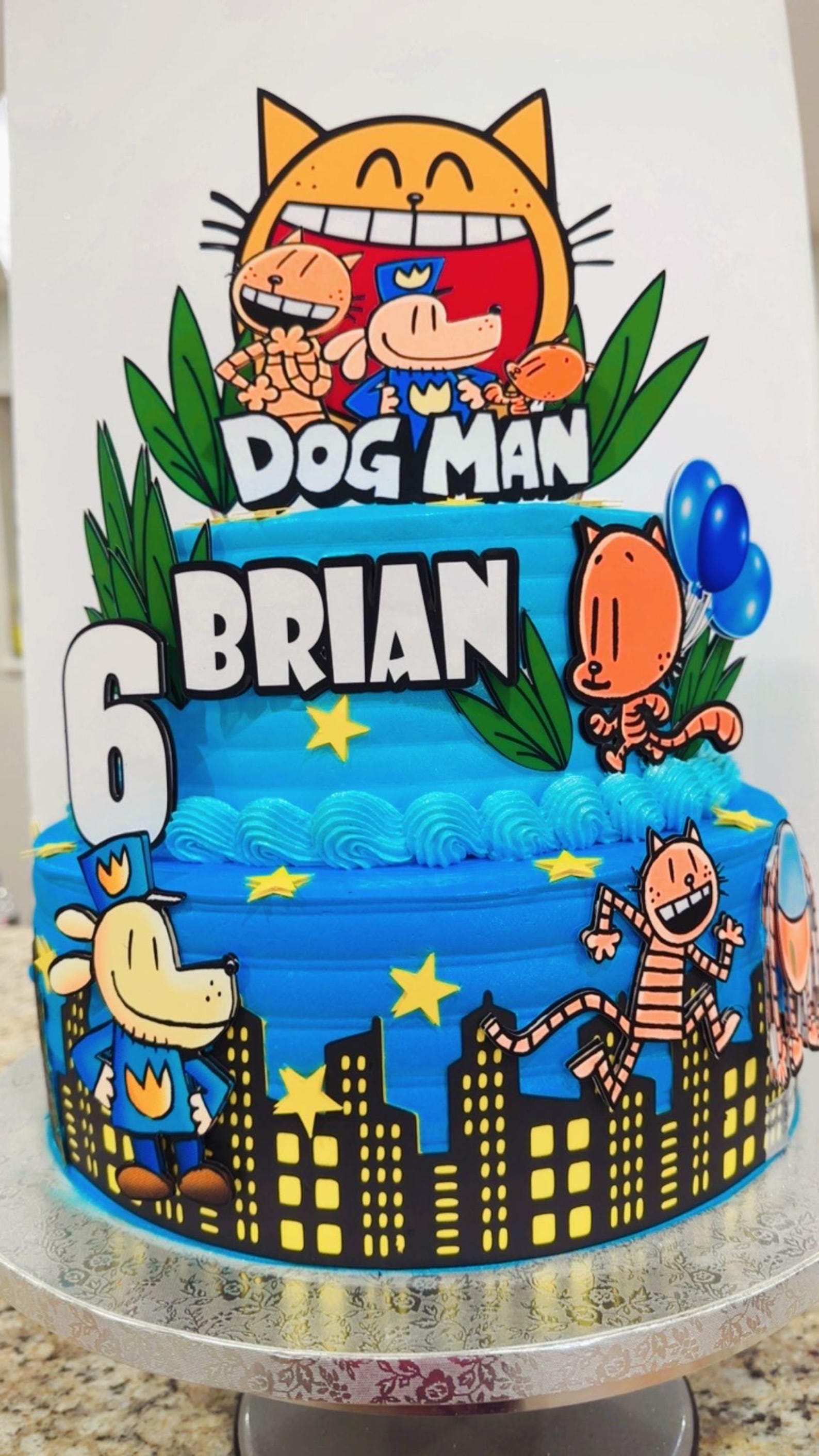 Dog Man Cake Topper - Kids Birthday Party Decoration - Etsy