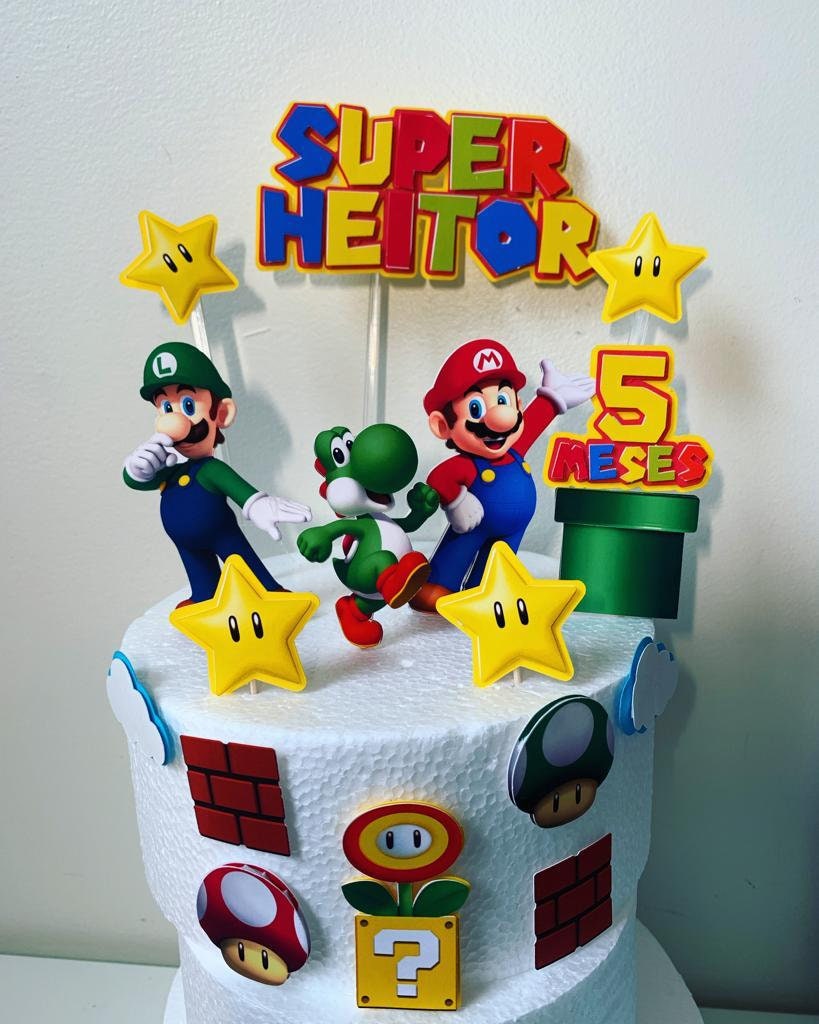 Super Mario Cake Topper Super Mario Party Super Mario Decor - Etsy