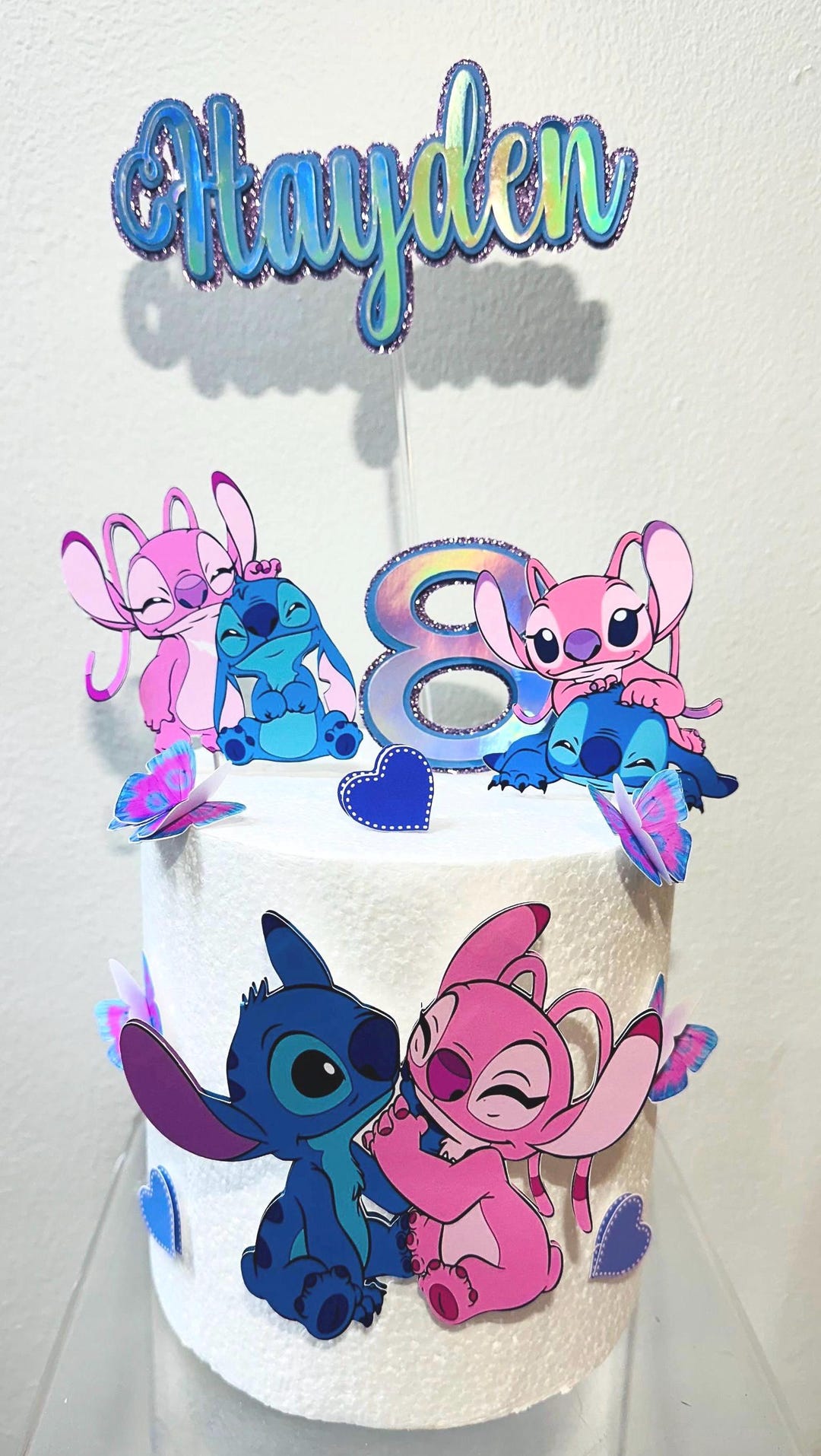 Stitch and Angel Cake Topper - Stitch and Angel Birthday - Stitch Party ...