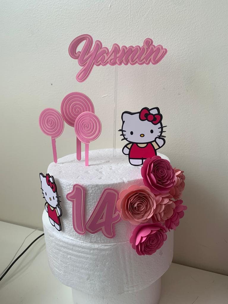 Hello Kitty Cake Topper - Hello Kitty Party - Hello Kitty Birthday - Etsy