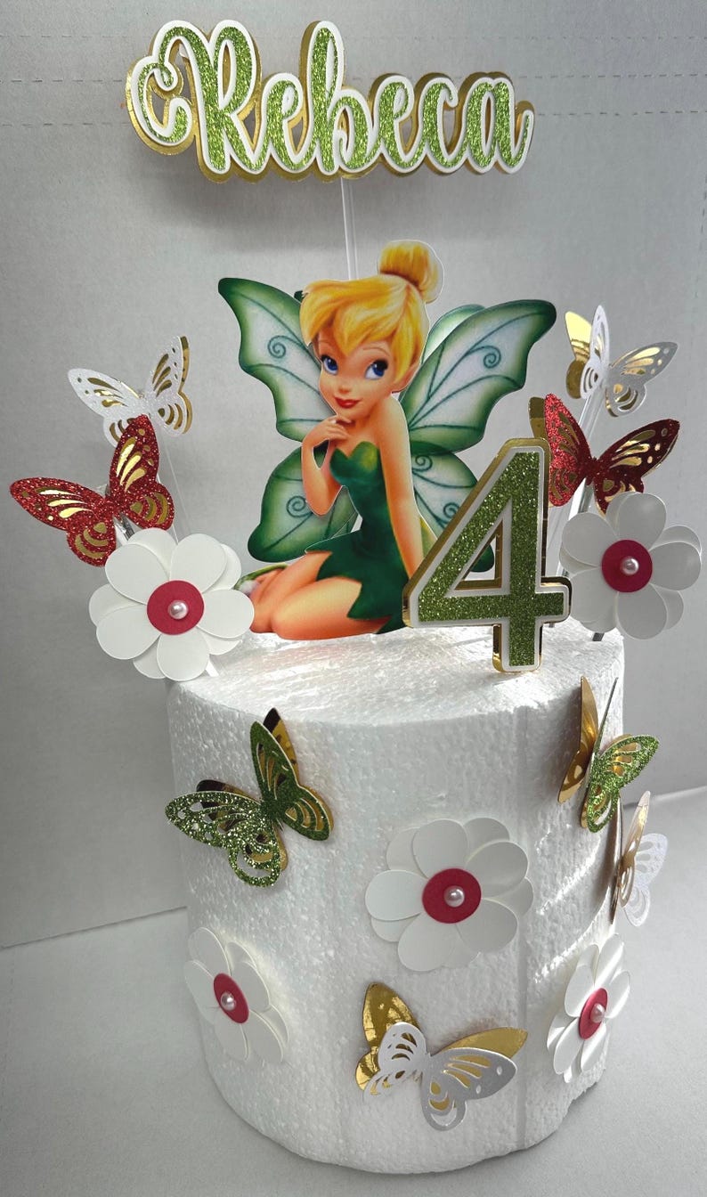 Tinker Bell topper Cake - Fairy Birthday Party Decoration- Girls ...