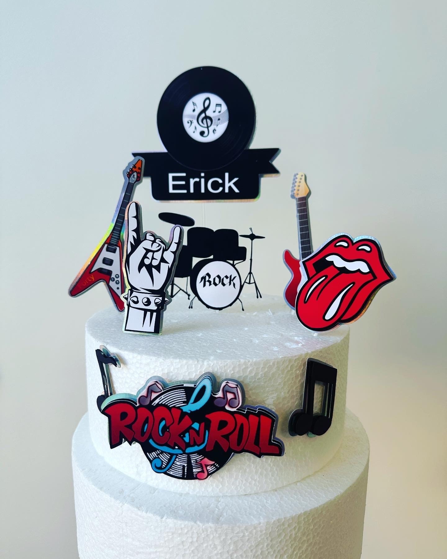 Rock N Roll Cake Topper Rock N Roll Birthday Party - Etsy