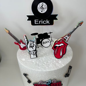 Rock N Roll Cake Topper - Rock N Roll Birthday Party - Etsy
